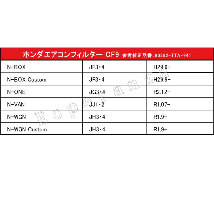 高密5層【 ホンダ N-BOX カスタム エアコンフィルター 活性炭入】 JF3 JF4 H29.9- エアクリーンフィルター 花粉 黄砂 消臭 排ガス 80292-TTA-941対応 ...