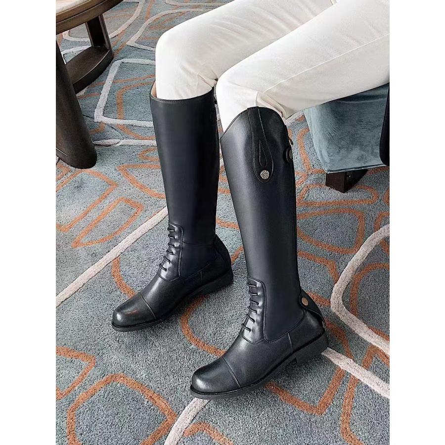 ワイド ロングブーツ 本革 レディース ミドルブーツ ショートブーツ