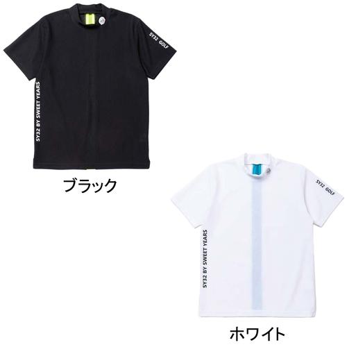 SY32 by SWEET YEARS スウィートイヤーズ 3D-フェイス バック ネオン モック SYG-25S020 メンズ モックシャツ モックネック 半袖 トップス ゴルフ ウェア ...