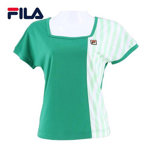 FILA（フィラ） ゲームシャツ VL2430 25 グリーン レディース 新入部 半袖シャツ 試合 練習 部活 トップス テニスウェア ...