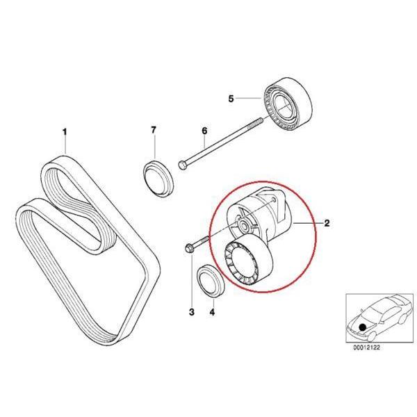 BMW E36 E34 Z3 E46 E39 6気筒 M50 M52 M54 機械式 ファンベルトテンショナー テンショナー 新品 1128 1427 252 純正OEM品 : BMW専門店 ...