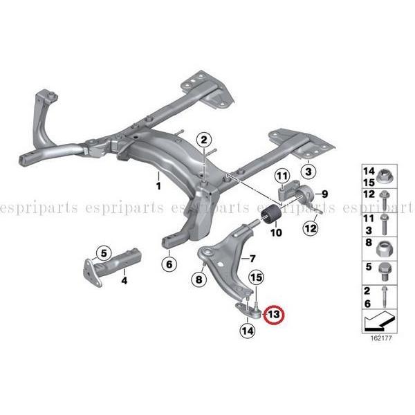 MINI BMW ミニ R56 R55 R57 R58 R59 フロント ロアアーム ロワアーム ボールジョイント 左側 左 ...