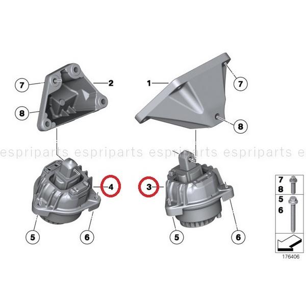 BMW 5シリーズ F10 F10LCI F11LCI 後期 ディーゼル 520d 523d エンジンマウント 左右セット 2211 6868 ...
