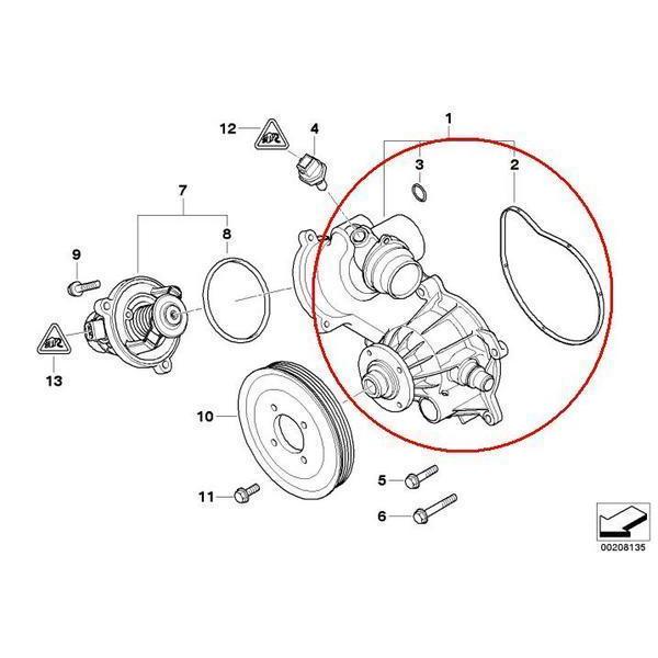 BMW E60 545i E63 E64 645i E65 E66 735i 745i ウォーターポンプ クーラントポンプ 1151 7524 551 V8 N62B44A : BMW専門店 ...
