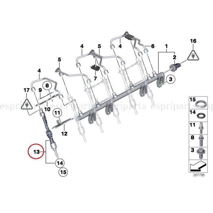 BMW E82 135i N55エンジン フューエル インジェクター インジェクションバルブ ノズル 1本 13537568607 BOSCH ...