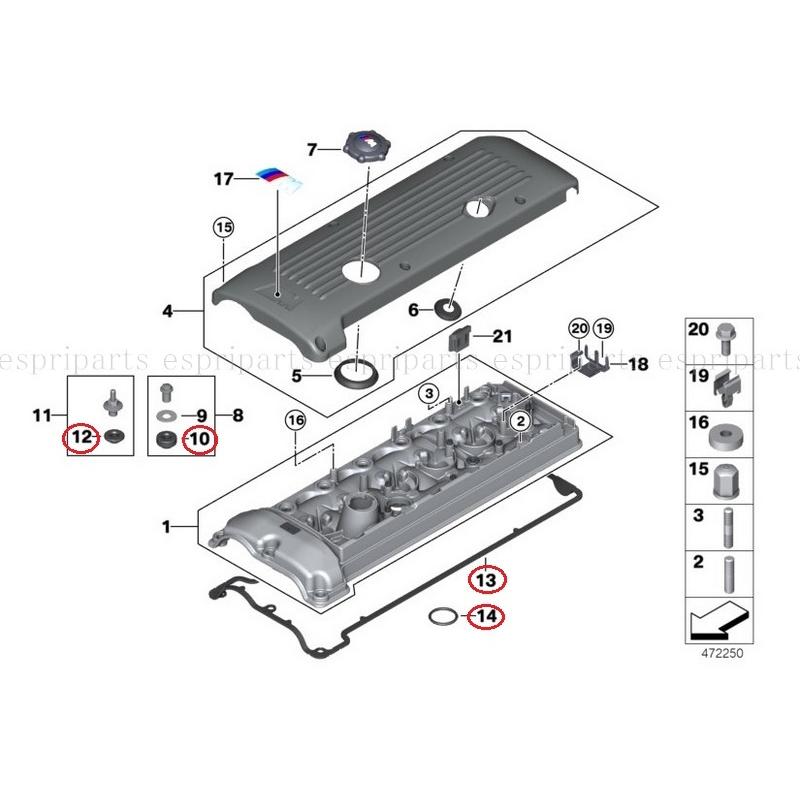 BMW BMW E46 M3 M3CSL S54 シリンダーヘッドカバーガスケット タペットカバーパッキン 11127832034 シール ...
