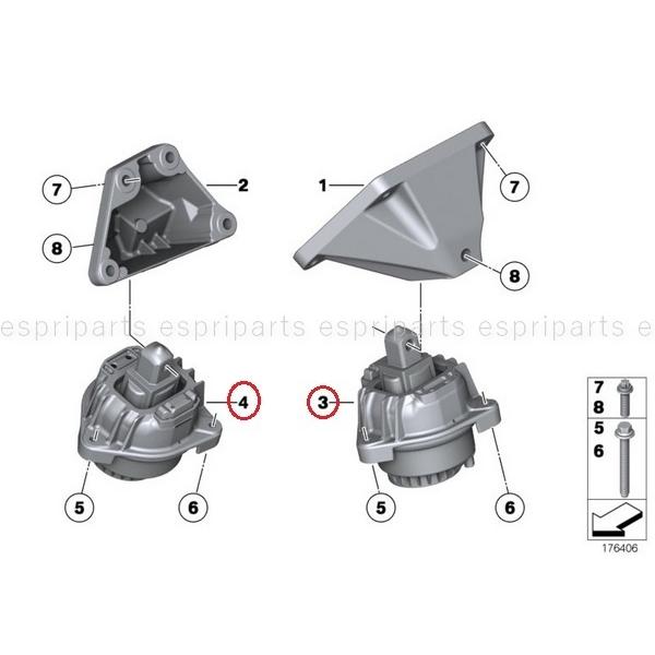 BMW F10 F11 523d N47D ディーゼル 前期 エンジンマウント 左右セット 2211 7935 149 / 6785 602 ...