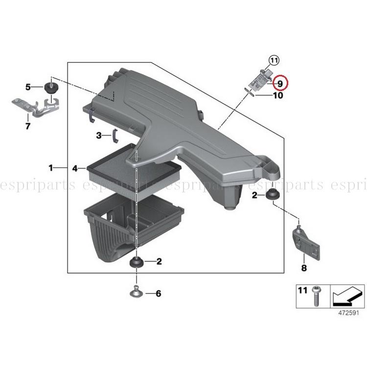 BMW F30 F31 320d F10 F11 523d F25 X3 20dx ディーゼル車 エアマスセンサー エアフロメーター ...