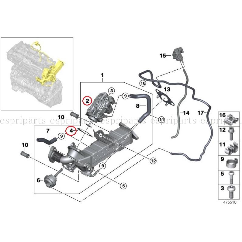 BMW BMW MINI R60 R61 F55 F56 F54 F60 CooperD CooperSD EGRバルブ ディーゼル B47 ...