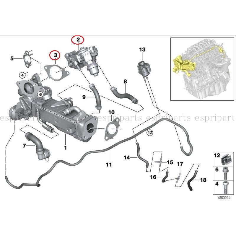 BMW MINI R60 R61 F55 F56 F54 F60 CooperD CooperSD EGRバルブ ディーゼル B47 B57エンジン 新品 11718513132 純正OEM品 ...