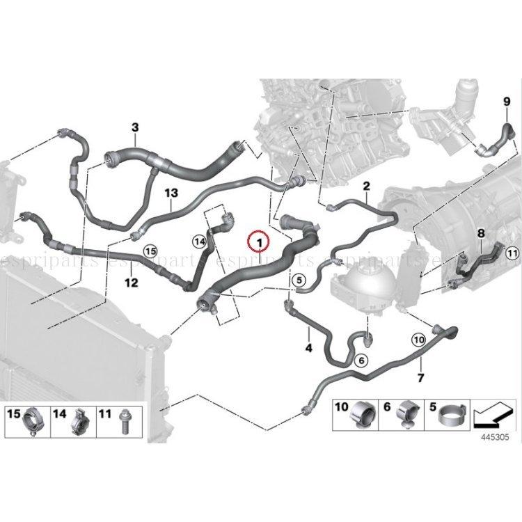 BMW F20 F21 LCI 後期 116i 118i ラジエター アッパーホース 純正品 17128602025 : 8602-027 ...