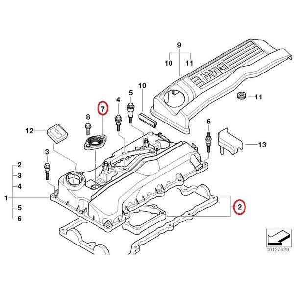 BMW E87 E82 E88 120i E90 E91 E92 320i E85 Z4 E84 X1 タペットカバーガスケット ヘッドカバー ...