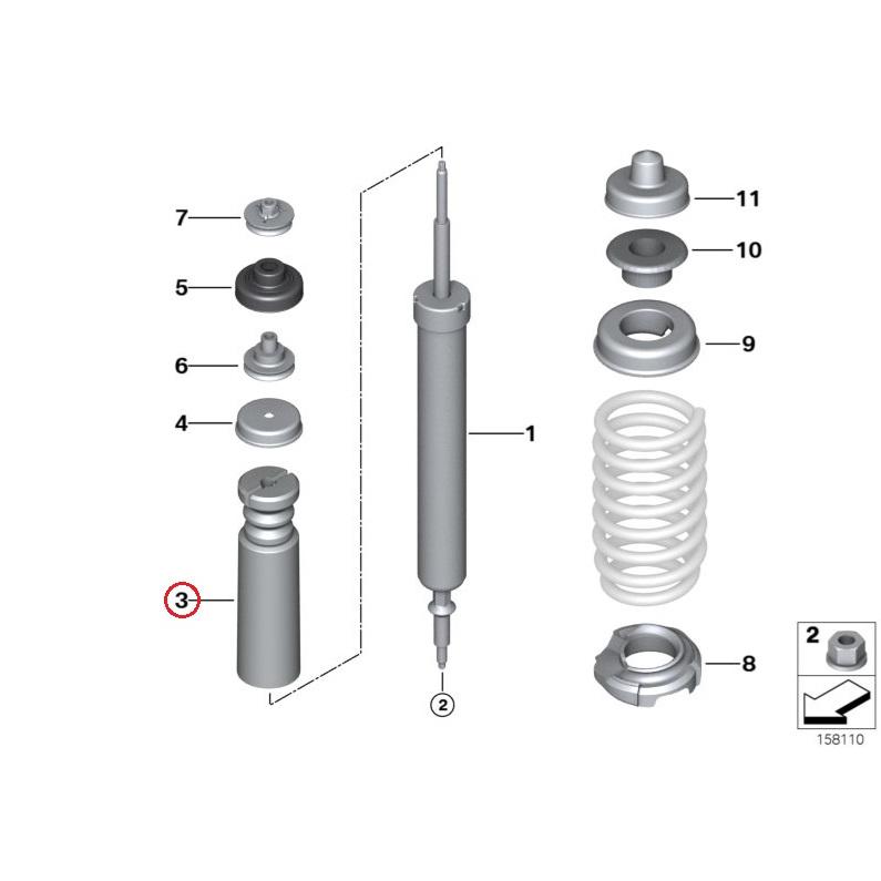 BMW E87 E82 E88 E90 E91 E92 E93 スタンダードサス用 リア バンプラバー 補助ダンパー キット OEM品 : BMW専門店エスプリパーツ Yahoo!店 - 通販 ...