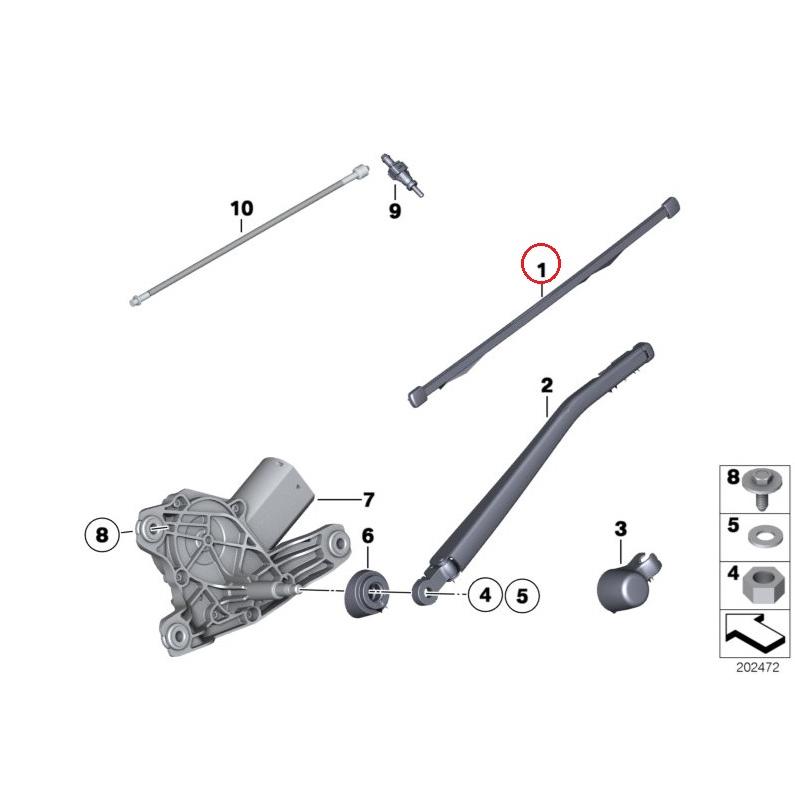 BMW E84 X1 28iX リア ワイパーブレード 61622990035 OEM : a334h-e : BMW専門店エスプリパーツ ...