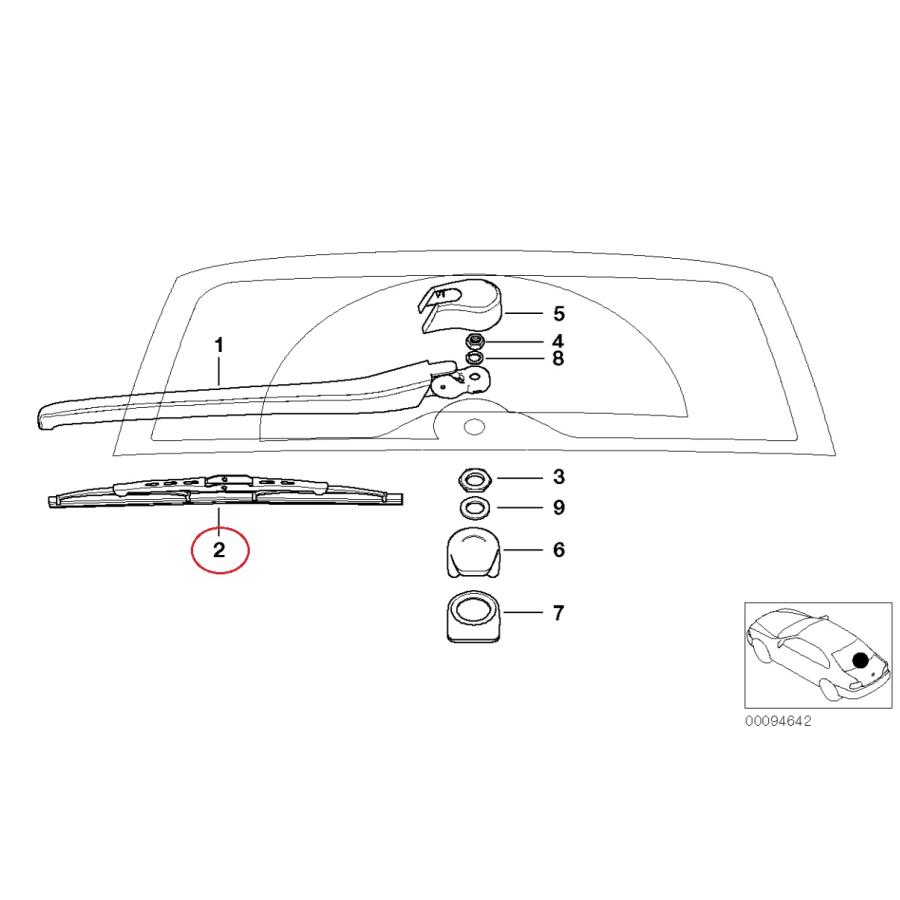 BMW E46ツーリング 325i リア ワイパーブレード 61628220828 OEM : BMW専門店エスプリパーツ Yahoo!店 - 通販 - Yahoo!ショッピング