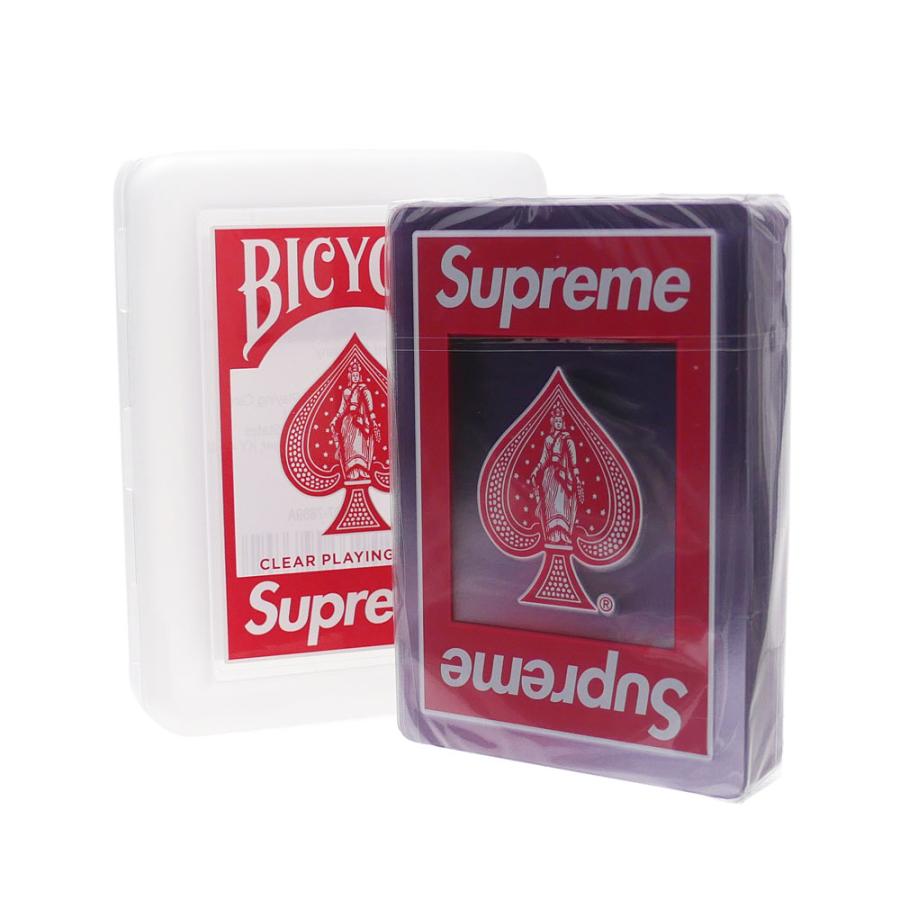 Supreme 新品 シュプリーム SUPREME Bicycle Clear Playing Cards トランプ プレイングカード RED ...