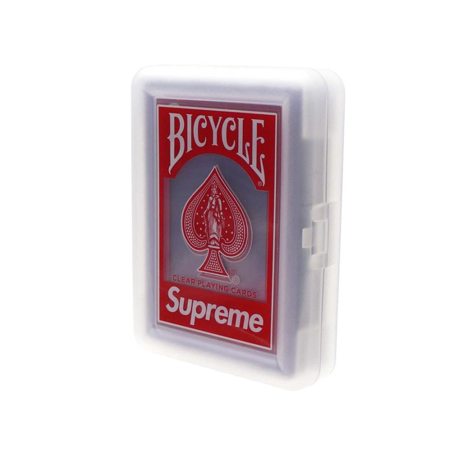 Supreme 新品 シュプリーム SUPREME Bicycle Clear Playing Cards トランプ プレイングカード RED ...