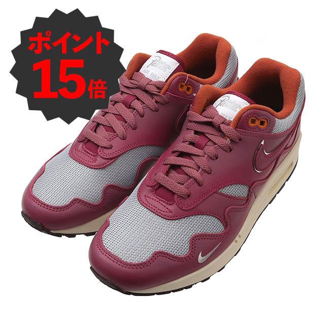 【数量限定特別価格】 新品 ナイキ NIKE x PATTA AIR MAX 1 METALLIC SILVER/RUSH MAROON ...