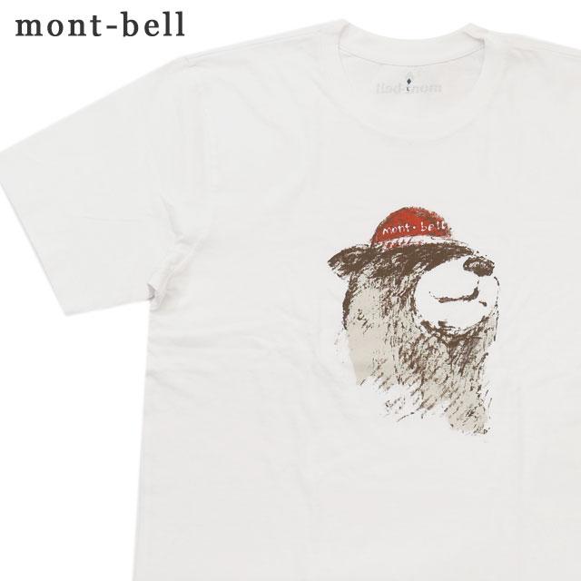 mont-bell 新品 モンベル Pear Skin Cotton KUMA Tee ペアスキンコットン Tシャツ クマ 熊 WHITE ...