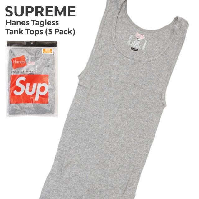 新品 シュプリーム SUPREME x ヘインズ Hanes Tagless Tank Tops (3Pack) タンクトップ 3枚セット ...