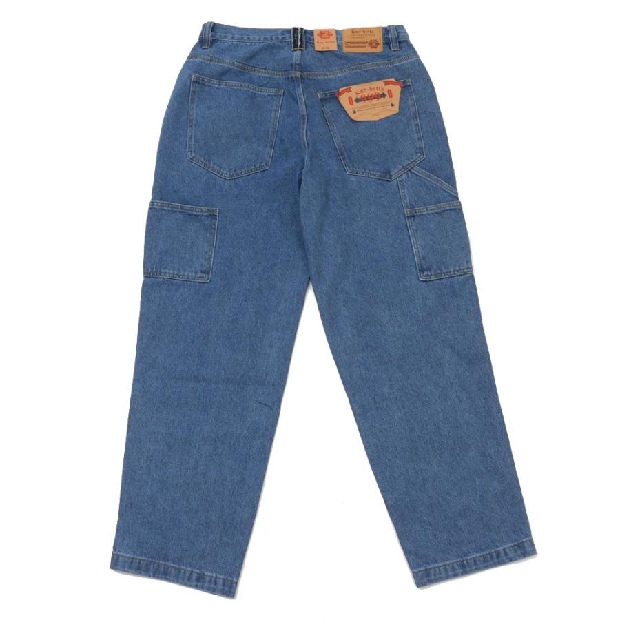 【数量限定特別価格】 新品 ノーベター Kno-betta 999 BAGGY DENIM PANTS CARPENTER BLUE ...