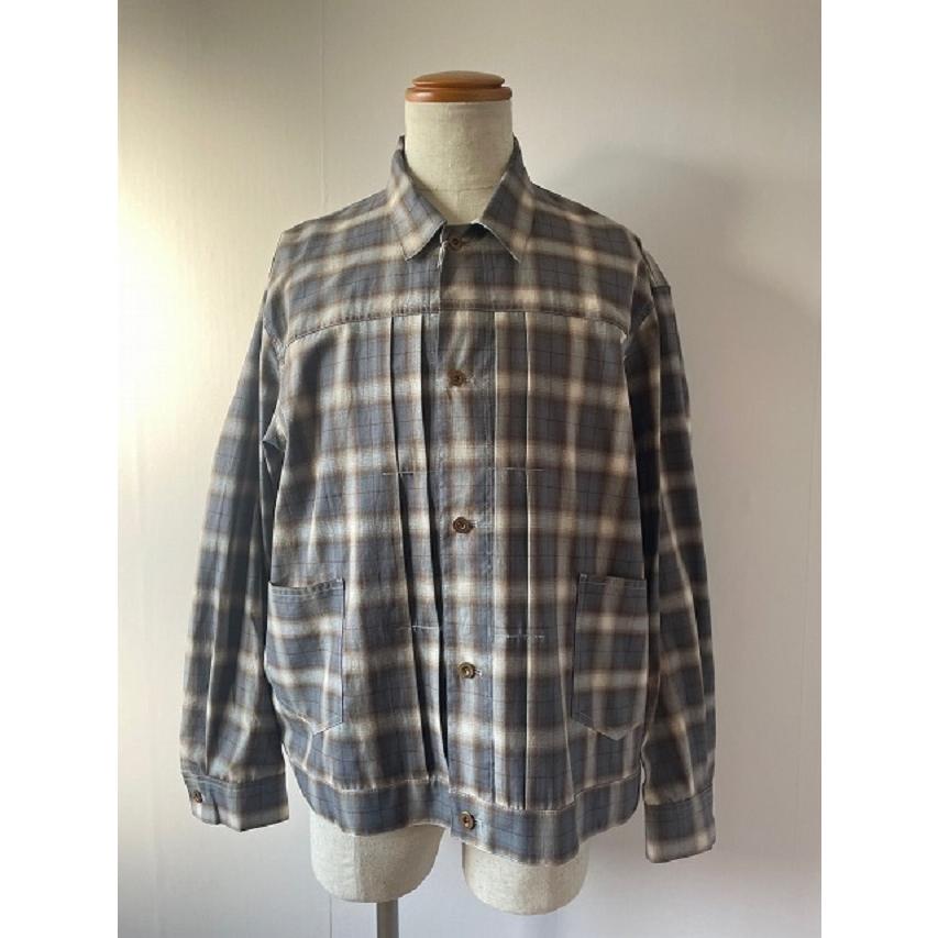 H.UNIT STORE LABEL HUNIT エイチユニット Ombre check work jacket オンブレチェツクワーク ...