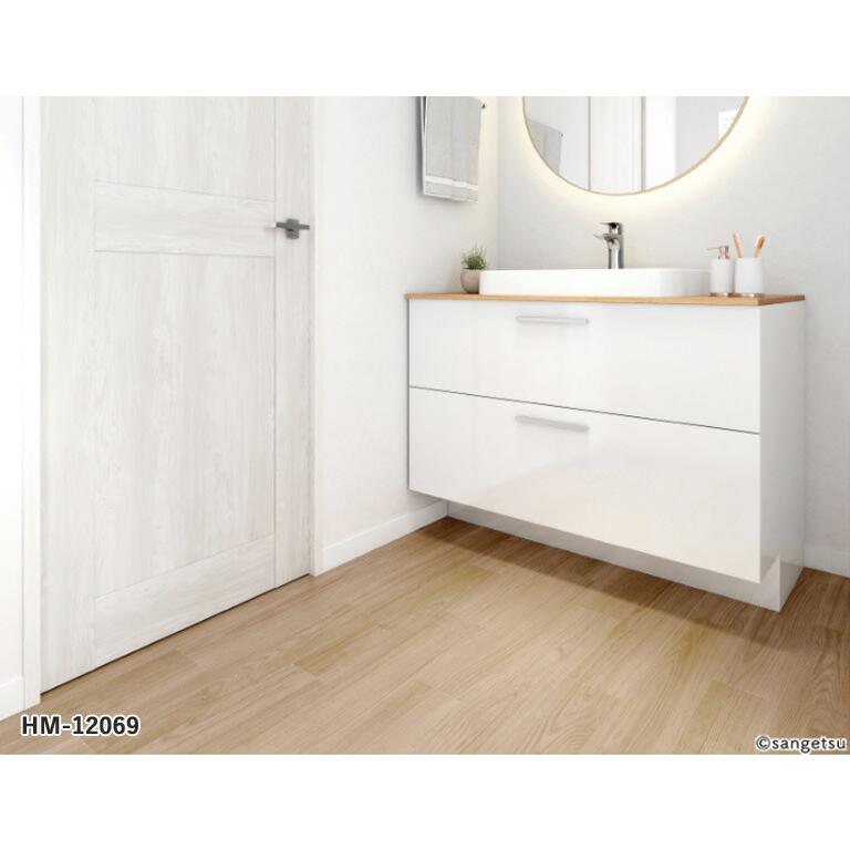 クッションフロア サンゲツ ホームフロア チェスナット HM-12068〜HM-12069 1.8mm厚/182cm巾 耐次亜塩素酸 抗菌 さらっと仕上げ : sangetsu-hm12068 ...