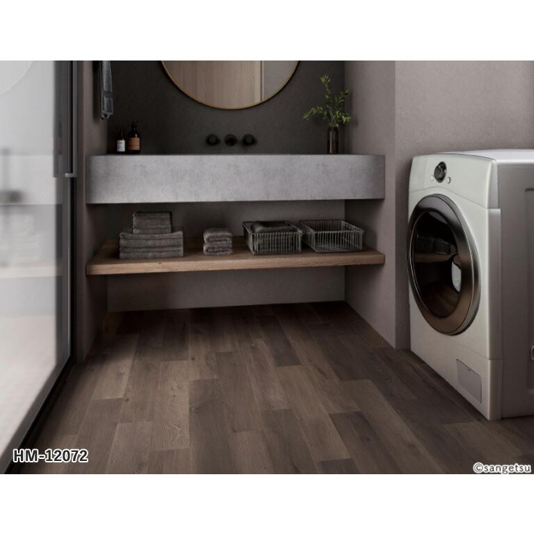 サンゲツ クッションフロア ホームフロア ダスクオーク HM-12071〜HM-12072 1.8mm厚/182cm巾 耐次亜塩素酸 抗菌 ...