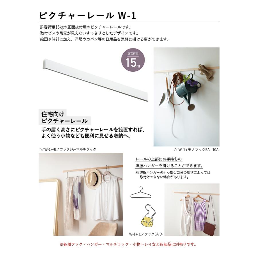 TOSO ピクチャーレール W-1 工事用セット「正面後付用」 許容荷重：15kg サイズ：1.00/2.00m ホワイト【廃番在庫限り】ナチュラルグレイン ・ダークマホガニー : インテリア ...