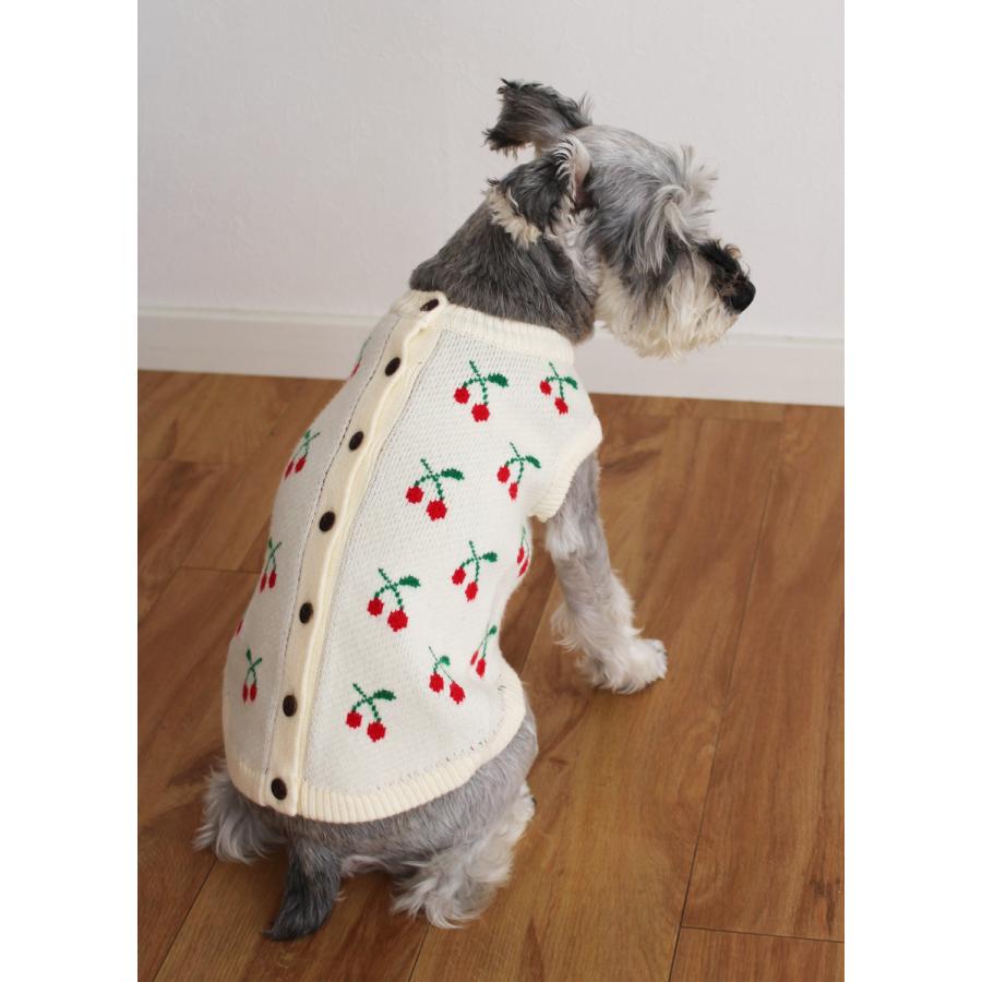 犬の服 ドッグウェア 洗えるニットカーディガン チェリー柄 秋 冬 Caffe VERO :caffeVERO-n01:bizenヤフーショッピング店 - 通販 - Yahoo!ショッピング