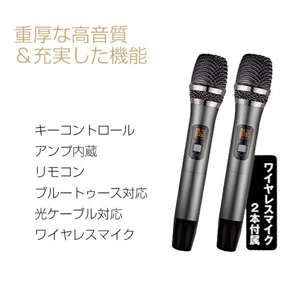 アンプ内蔵 カラオケスピーカー サウンドプロMAX TKMI-008 マイク付2本き Bluetooth対応 ブルートゥース 光デジタル カラオケ練習 サブウーファー : エスケンショッピング ...