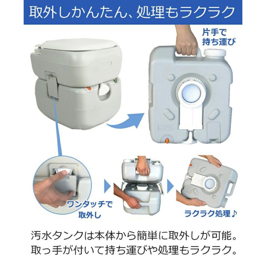 移動式 水洗式ポータブルトイレ 21リットル 水洗トイレ ポータブルトイレ 大容量 介護トイレ 介護用品 防災トイレ 避難所 簡易便所 ...
