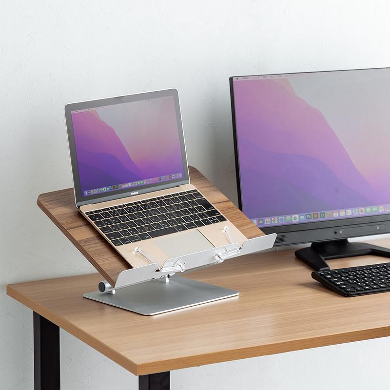 イーサプライ（e-supply） ブックスタンド 卓上 タブレットスタンド 雑誌 書見台 置き型 机上 傾斜 木製 勉強 教科書 B4 テキスト見開き 角度調整 おしゃれ EEX-BKST01 ...