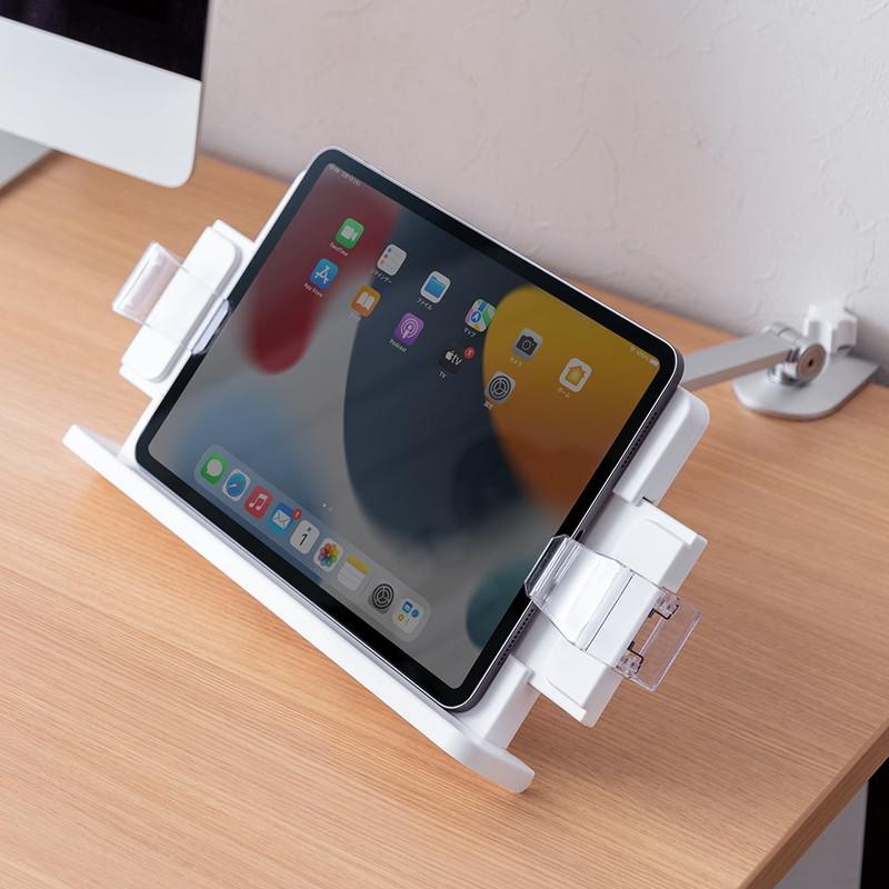イーサプライ（e-supply） ブックスタンド タブレットスタンド 雑誌 書見台 アーム クランプ式 机上 傾斜 勉強 教科書 テキスト おしゃれ EEX-BKST03 : イーサプライ ...