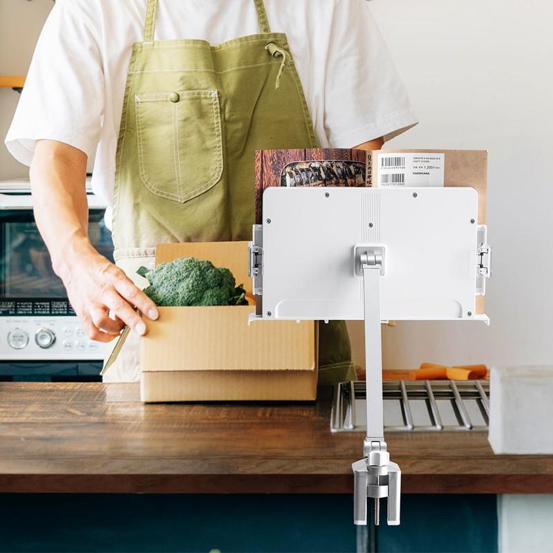 イーサプライ（e-supply） ブックスタンド タブレットスタンド 雑誌 書見台 アーム クランプ式 机上 傾斜 勉強 教科書 テキスト おしゃれ EEX-BKST03 : イーサプライ ...