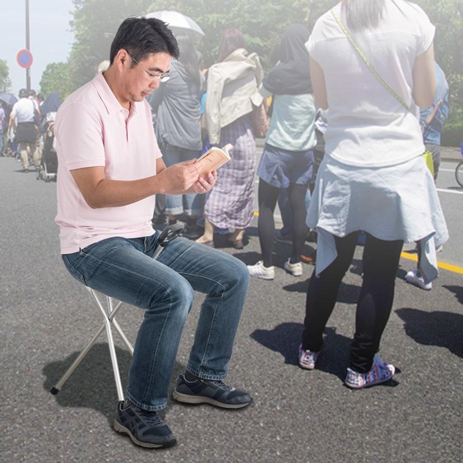 イーサプライ（e-supply） ステッキチェア 軽量 折畳み式 三脚 便利 ゴルフ観戦 釣り スポーツ観戦 EEX-CH40 : イーサプライ ヤフー店 - 通販 - Yahoo!ショッピング