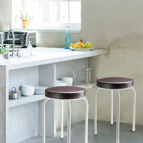 丸椅子 座面クッション付 2脚 パイプ椅子 軽量 スタッキング 背もたれなし 高さ48cm 補助椅子 EEX-CH61X2 :EEX-CH61X2:イーサプライ ヤフー店 - 通販 ...