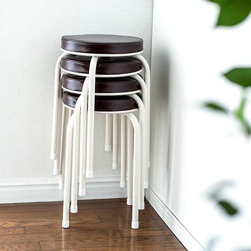 丸椅子 座面クッション付 4脚 パイプ椅子 軽量 スタッキング 背もたれなし 高さ48cm 補助椅子 EEX-CH61X4 :EEX-CH61X4:イーサプライ ヤフー店 - 通販 ...