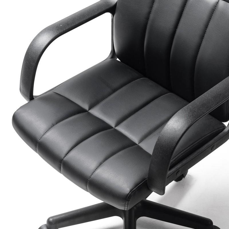 イーサプライ オフィスチェア レザーチェア 肘掛け クッション ミドルバック 背もたれ 高さ調整 書斎 キャスター EEX-CH80 : イーサプライ ヤフー店 - 通販 - Yahoo!ショッピング