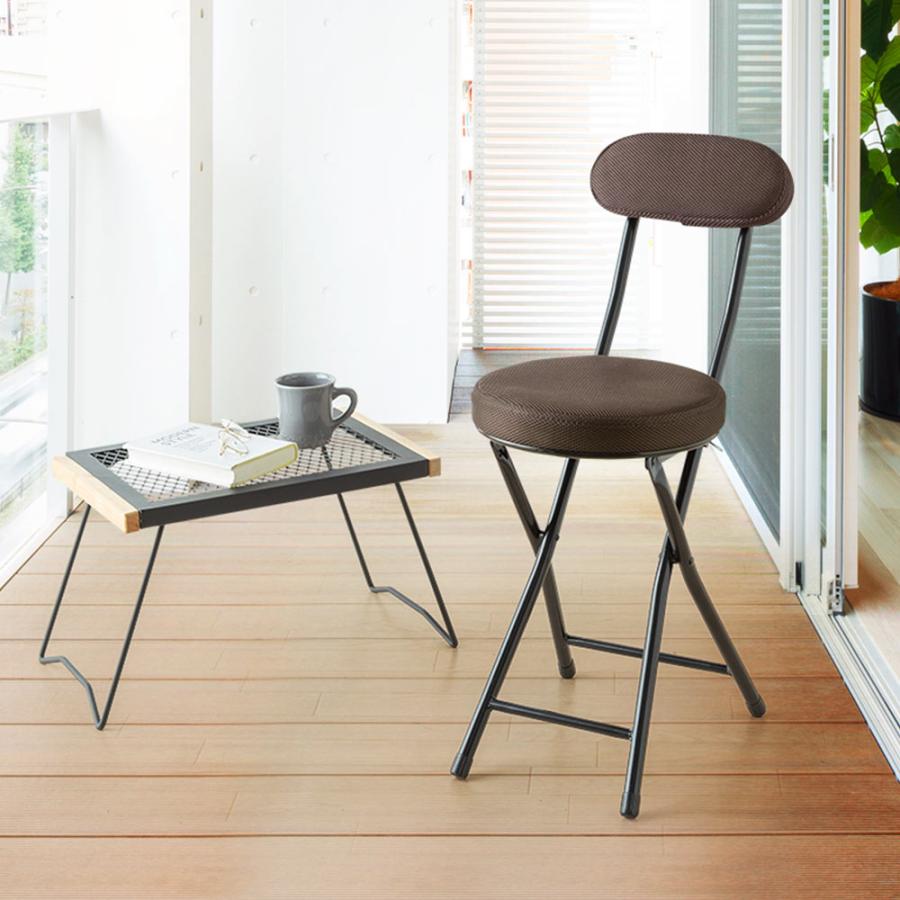 折りたたみチェア パイプ椅子 背もたれ メッシュ 座面高47cm スリム 軽量 クッション 持ち運び キッチン 完成品 スツール EEX-CHM03 :EEX-CHM03:イーサプライ ヤフー ...