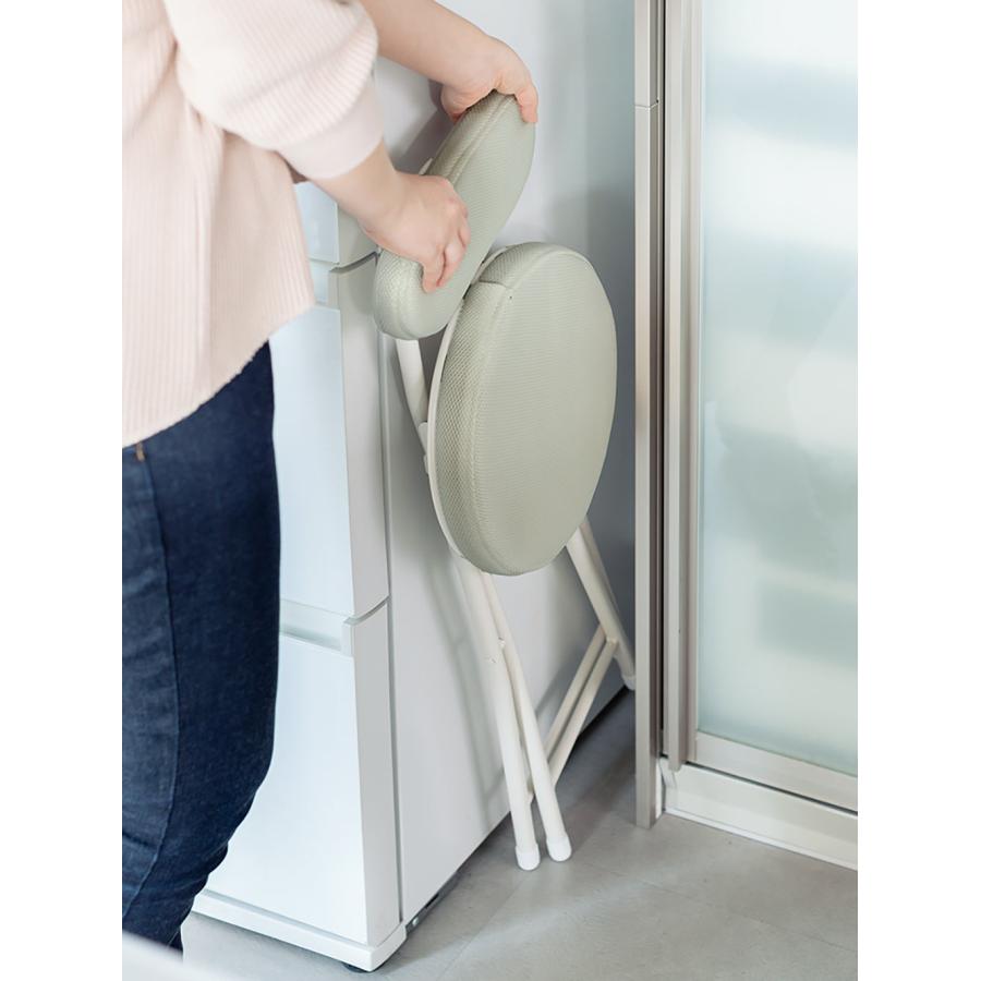 イーサプライ 折りたたみチェア パイプ椅子 背もたれ メッシュ 座面高47cm スリム 軽量 クッション 持ち運び キッチン 完成品 スツール EEX-CHM03 : イーサプライ ヤフー店 ...