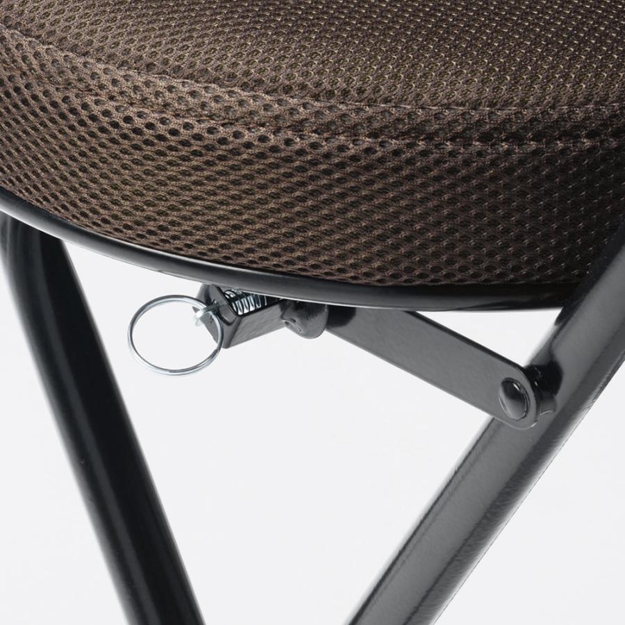 折りたたみチェア パイプ椅子 背もたれ メッシュ 座面高47cm スリム 軽量 クッション 持ち運び キッチン 完成品 スツール EEX-CHM03 :EEX-CHM03:イーサプライ ヤフー ...