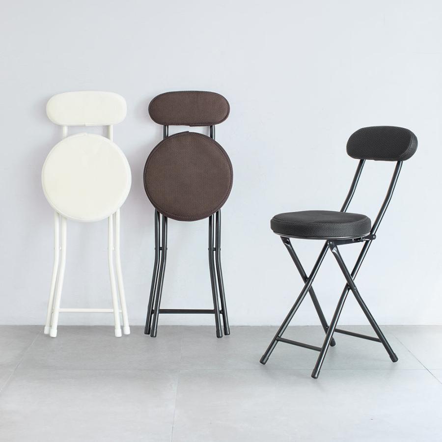 折りたたみチェア パイプ椅子 背もたれ メッシュ 座面高47cm スリム 軽量 クッション 持ち運び キッチン 完成品 スツール EEX-CHM03 :EEX-CHM03:イーサプライ ヤフー ...