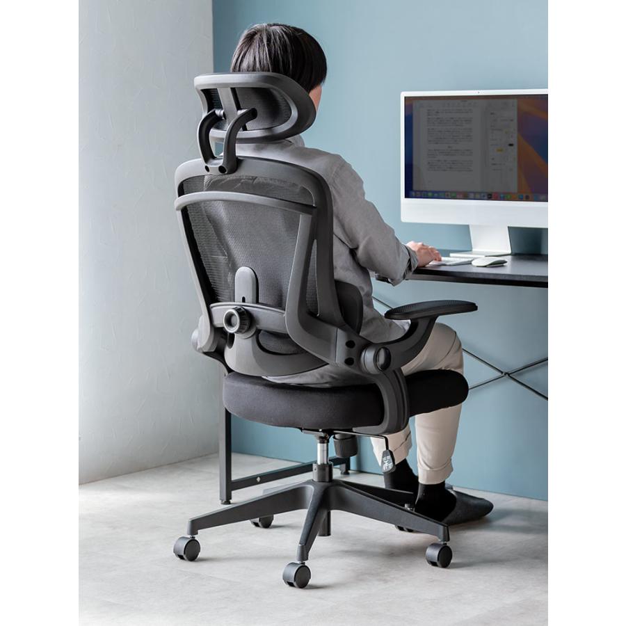 イーサプライ（e-supply） オフィスチェア メッシュ ゲーミング 肘 跳ね上げ 疲れにくい ランバーサポート 腰痛 ロッキング 昇降 コスパ最強チェア EEX-CHM06BK : イー ...