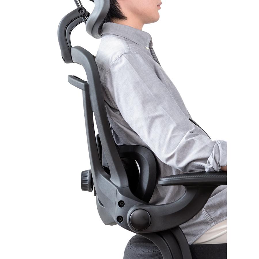 イーサプライ（e-supply） オフィスチェア メッシュ ゲーミング 肘 跳ね上げ 疲れにくい ランバーサポート 腰痛 ロッキング 昇降 コスパ最強チェア EEX-CHM06BK : イー ...