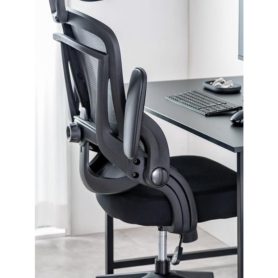 イーサプライ（e-supply） オフィスチェア メッシュ ゲーミング 肘 跳ね上げ 疲れにくい ランバーサポート 腰痛 ロッキング 昇降 コスパ最強チェア EEX-CHM06BK : イー ...
