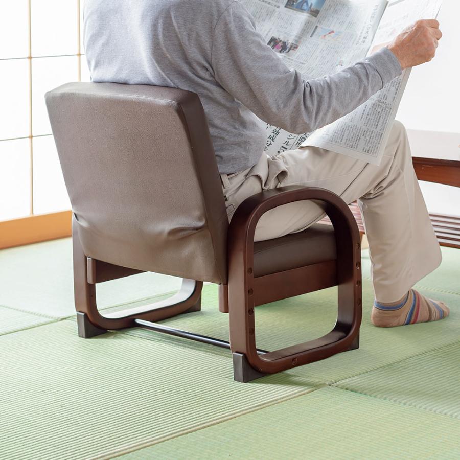 イーサプライ（e-supply） 高齢者 高座椅子 折りたたみ 高さ調整 組立て不要 コンパクト 和室 ロータイプ おしゃれ 敬老の日 プレゼント EEX-CHSN04BR : イーサプライ ...