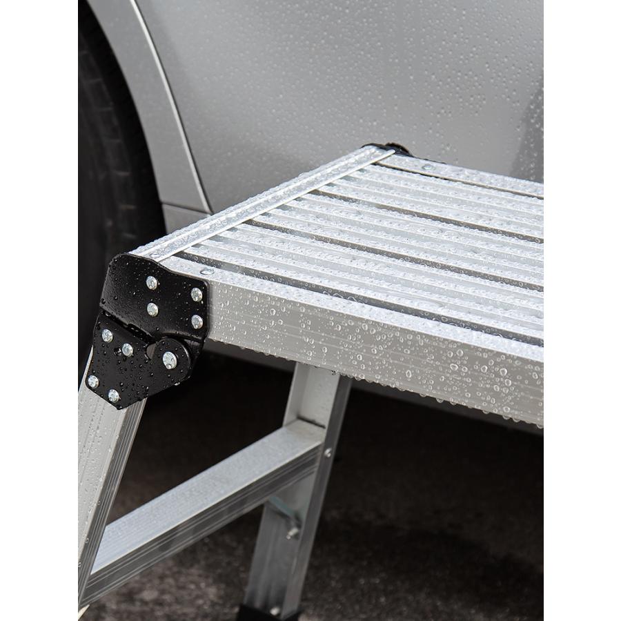 イーサプライ（e-supply） 足場台 脚立 軽量 76cm 幅広 ワイド 洗車台 SUV アルミ 折りたたみ 洗車 耐荷重150kg 完成品 シルバー EEX-KYA20 : イーサプライ ...