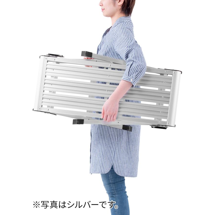 イーサプライ 足場台 脚立 76cm 幅広 ワイド 洗車台 SUV アルミ 軽い 折りたたみ 洗車 耐荷重150kg 完成品 ブラック EEX-KYA20BK : イーサプライ ヤフー店 ...