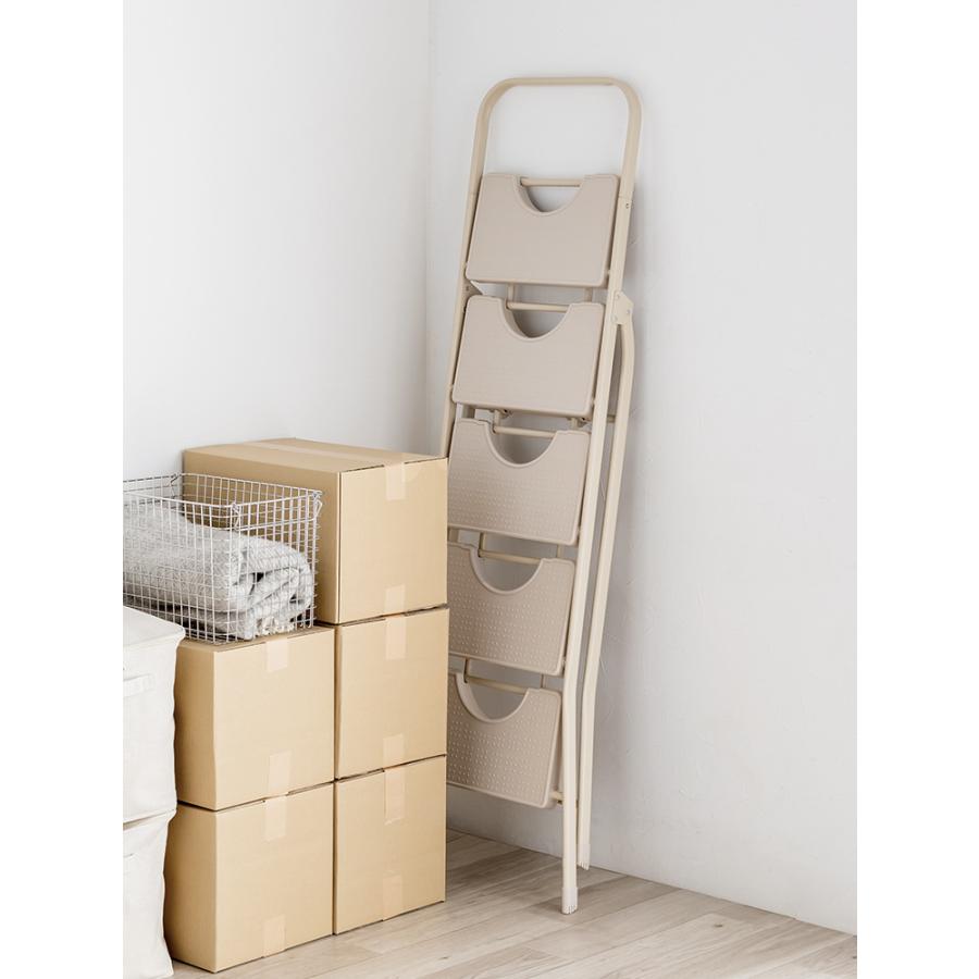 イーサプライ 脚立 踏み台 5段 折りたたみ スリム 腰掛け 洗車 脚キャップ ベージュ おしゃれ EEX-KYA26BG : イーサプライ ヤフー店 - 通販 - Yahoo!ショッピング